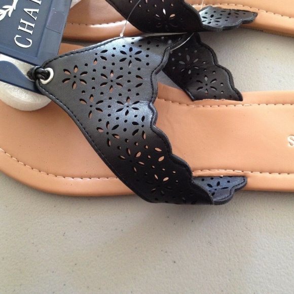 Chaps | Shoes | Womens Chaps Lasercut Flip Flop Sandals Black | Poshmark